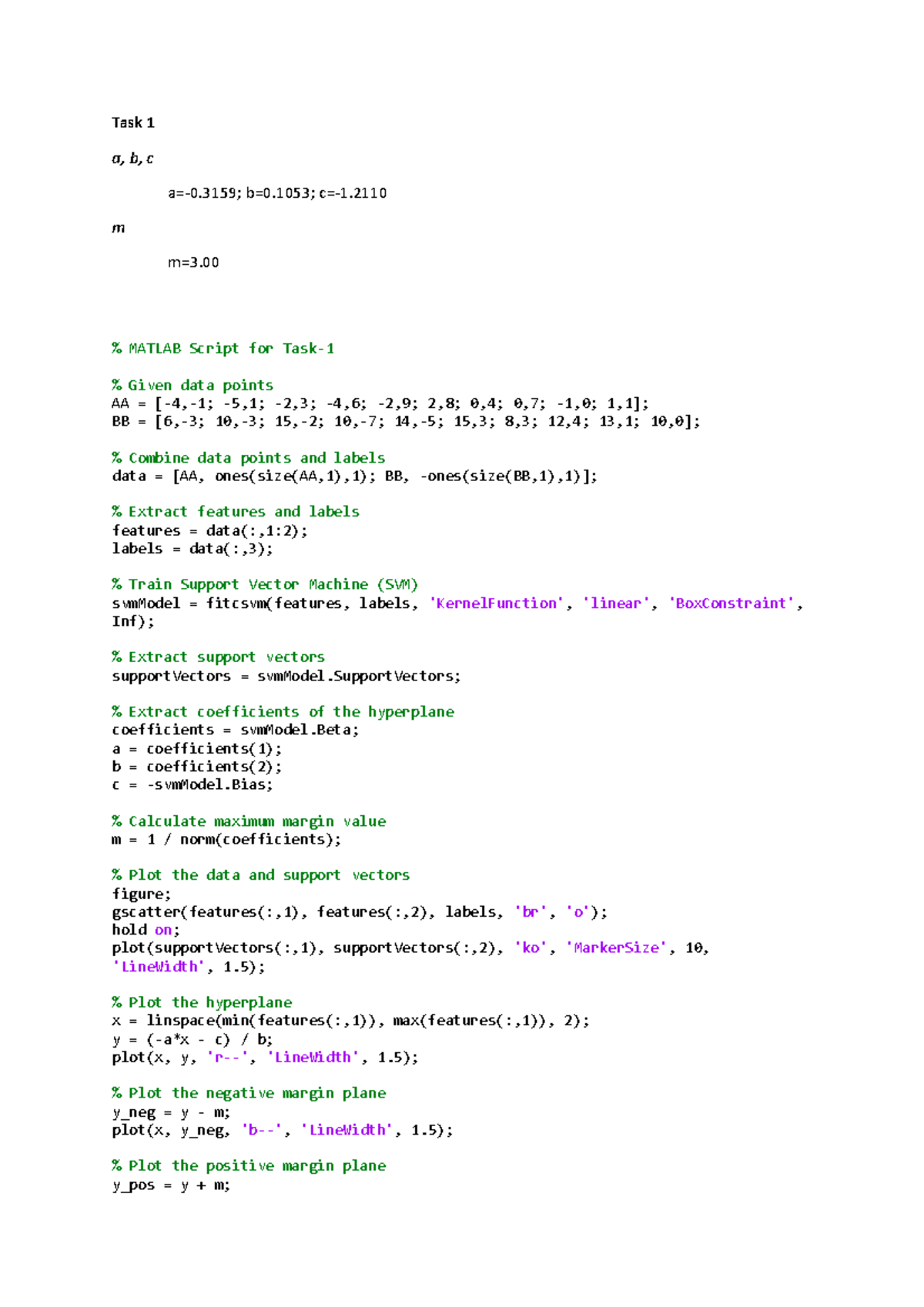 Tasks and code - A linear programming model developed - Task 1 a, b, c ...