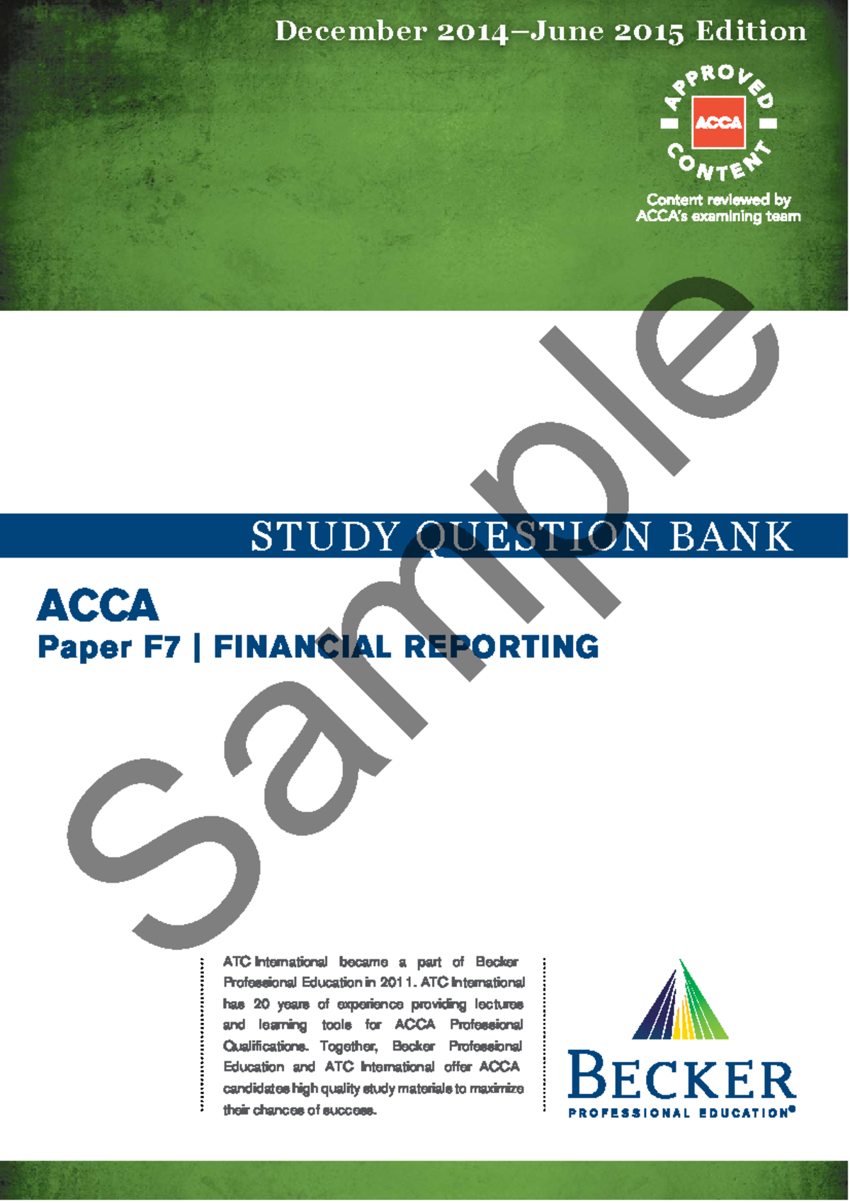 Study question bank - Becker Professional Education - A TC Internation ...