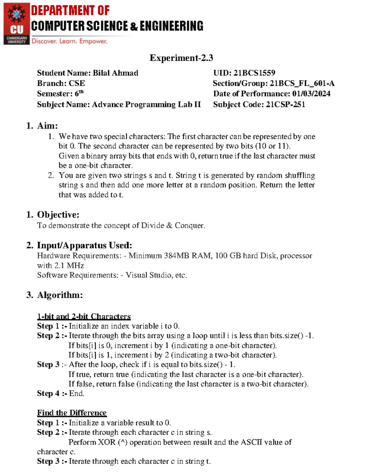 Advanced Programming 2.3 - DEPARTMENT OF COMPUTER SCIENCE & ENGINEERING ...