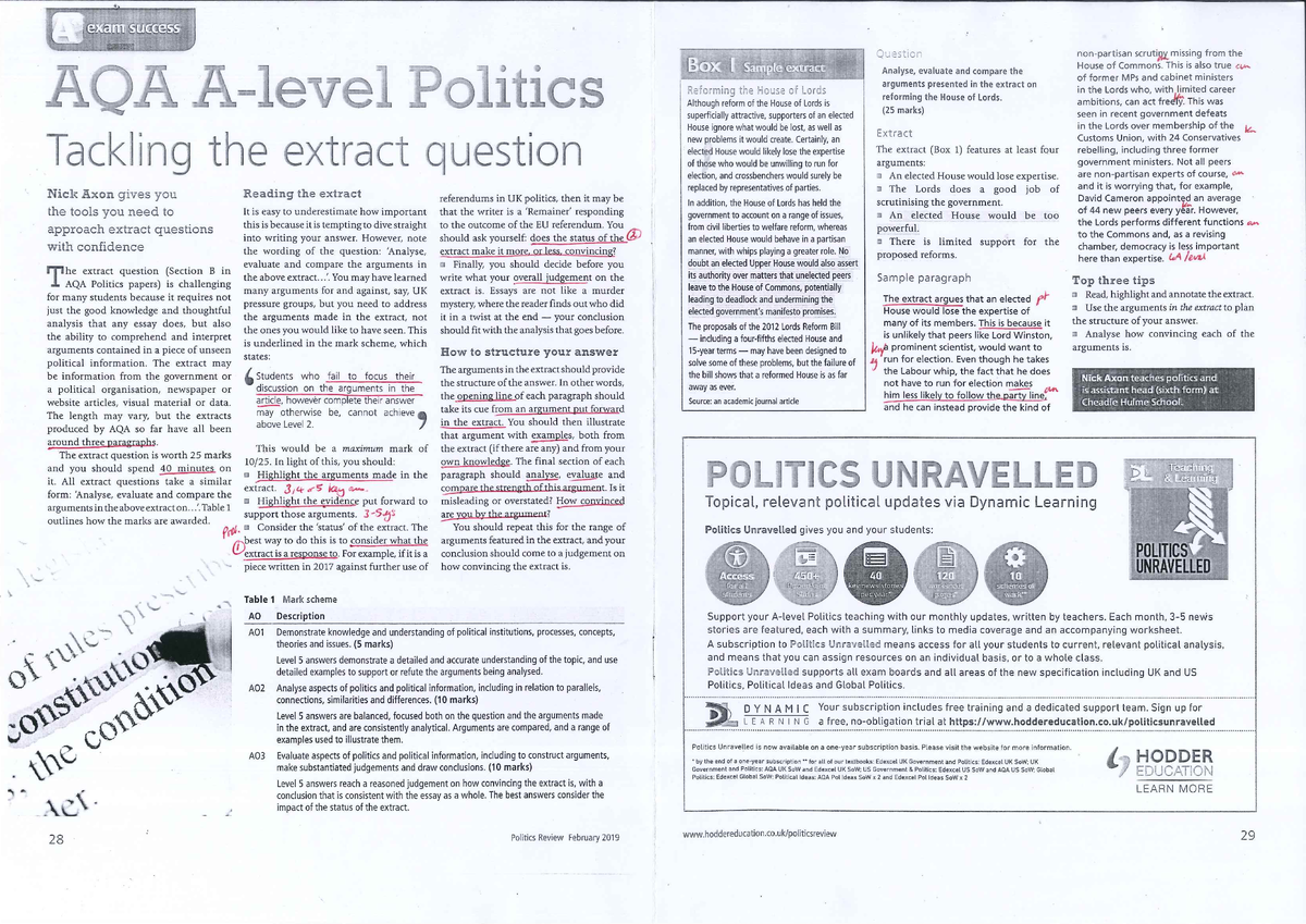 Tackling the extract question - Studocu