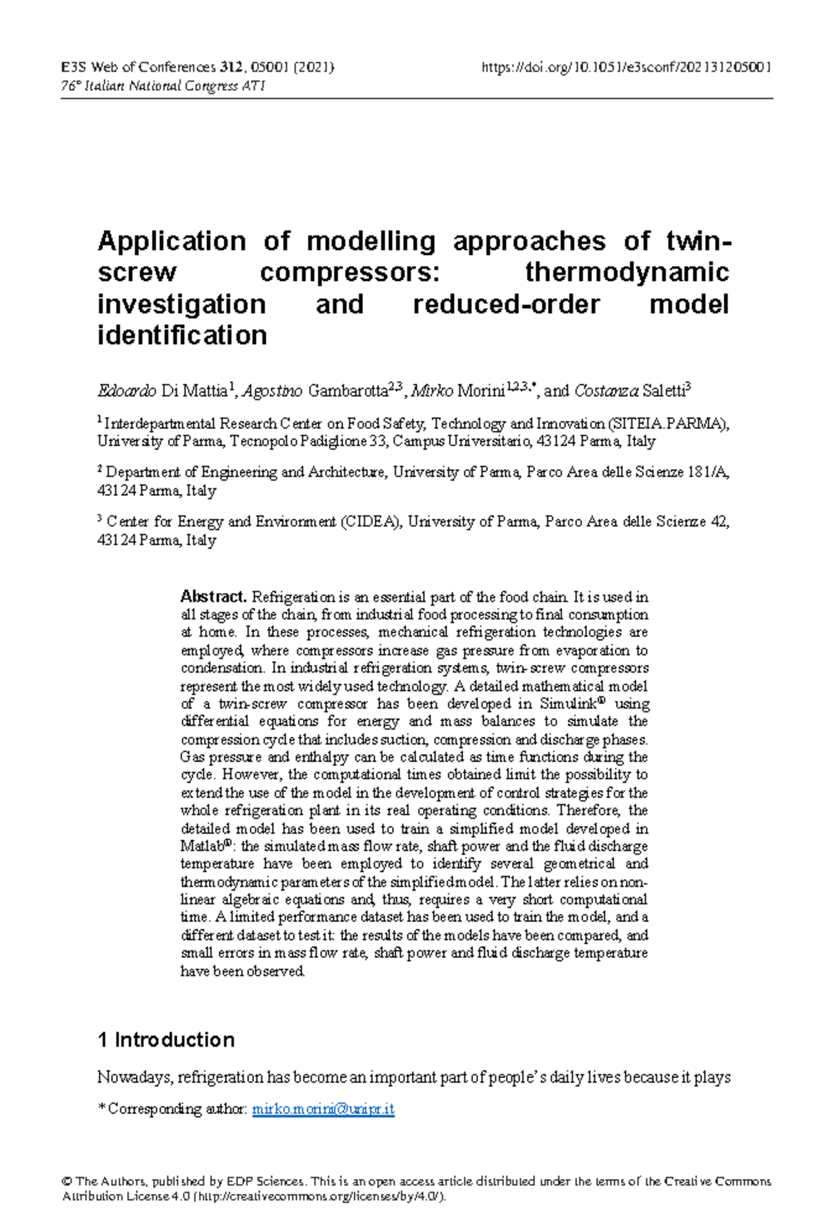 Application Of Modelling Twin Screw Compressors Application Of Modelling Approaches Of Twin