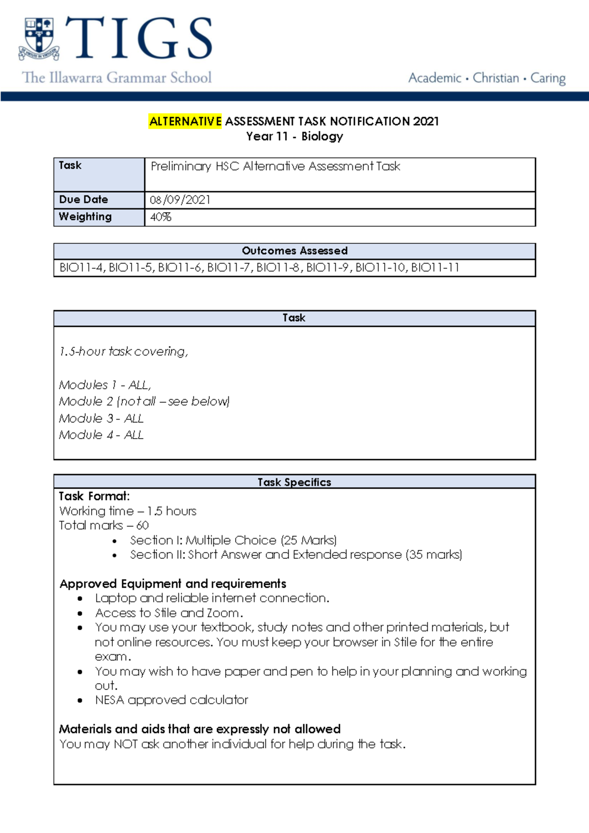 2021 Atnotif Yr 11 Prelim Exam (Alternative) - ALTERNATIVE ASSESSMENT ...