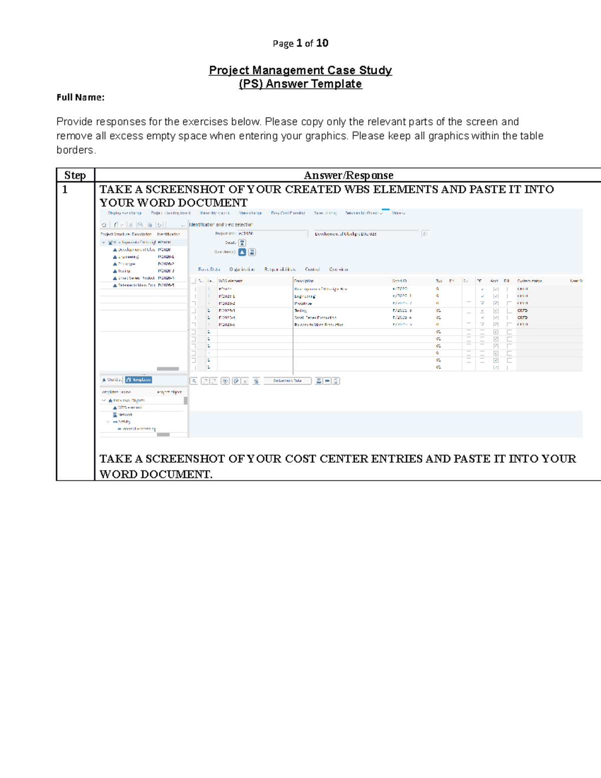 Answer Template-PS - Project Management Case Study (PS) Answer Template ...