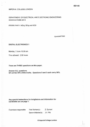 Solutions class 3-4 - Digital Electronics and Computer Architecture ...