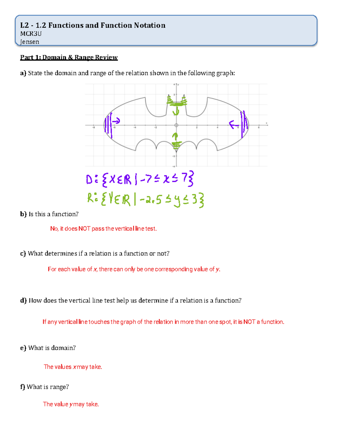 L12 Function And Function Notations Ans L2 1 Functions And 6038