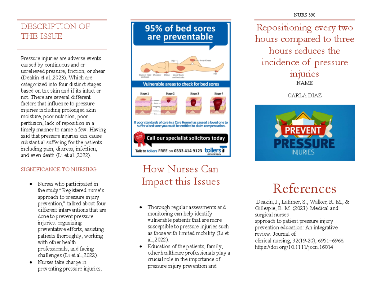 NURS 350 Exemplar EBP Poster(2)Edited 10072023 - DESCRIPTION OF THE ...