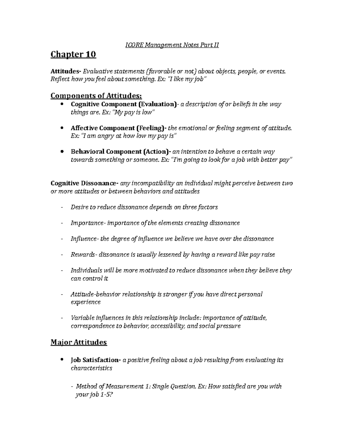 Icore Management Notes Part II - ICORE Management Notes Part II Chapter ...