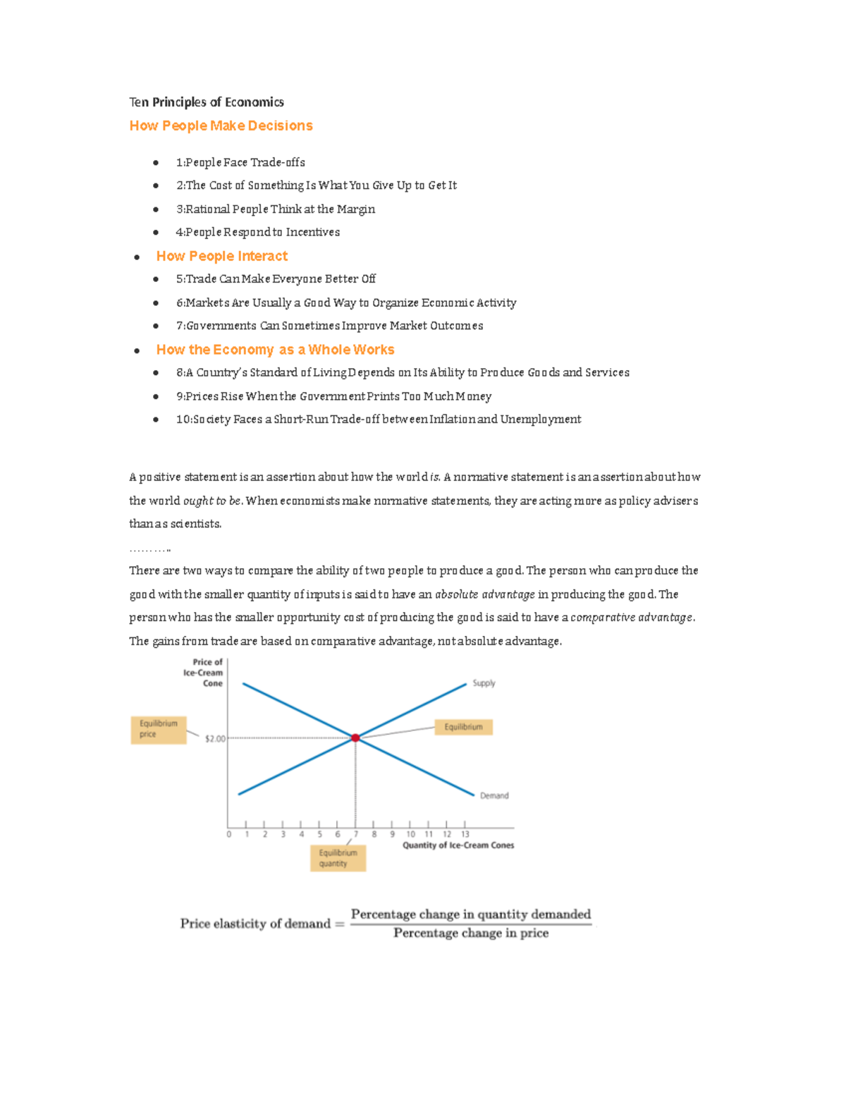 Economics class notes - Summary Legal Environment of Business - Ten ...