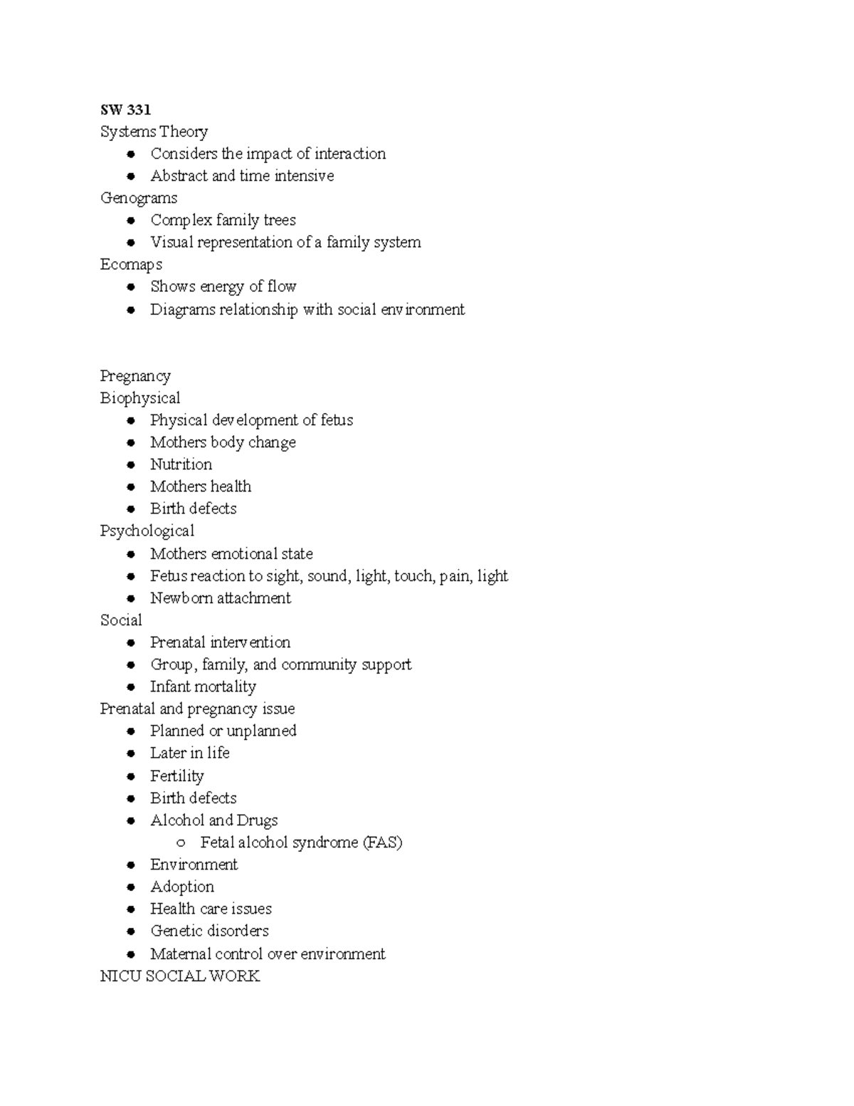 SW 331 - this course is taught by dr myrick - SW 331 Systems Theory Considers the impact of ...