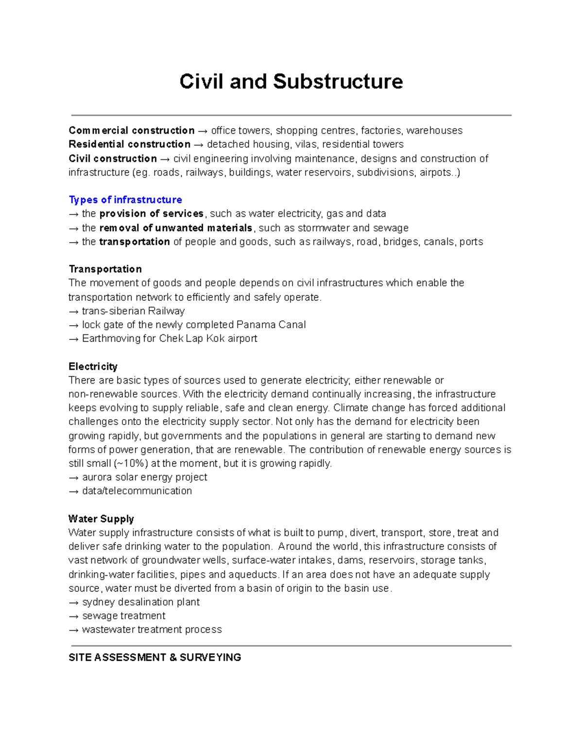 Civil and Substructure notes - Civil and Substructure Commercial ...