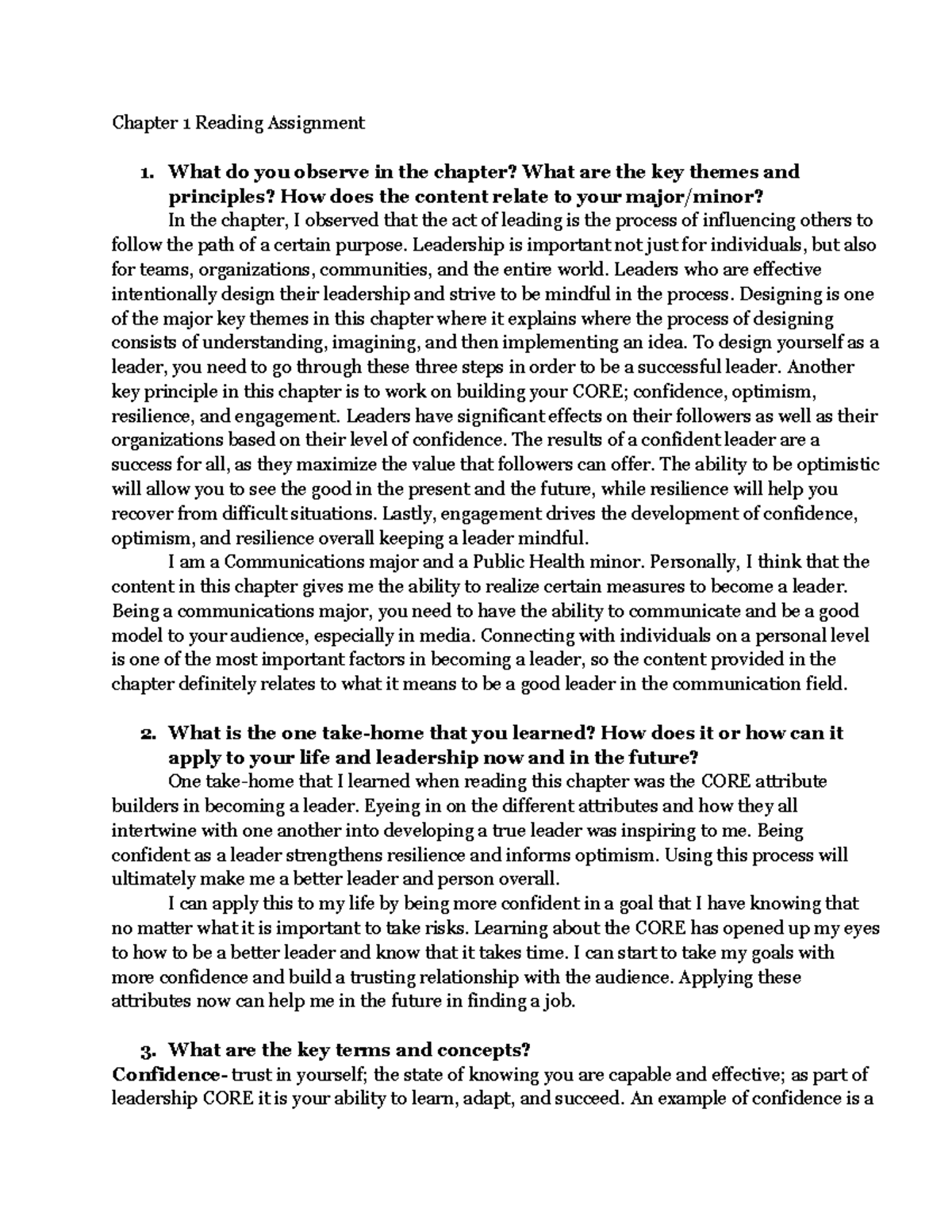 2 27 LEAD Reading - comm - Chapter 1 Reading Assignment 1. What do you observe in the chapter ...