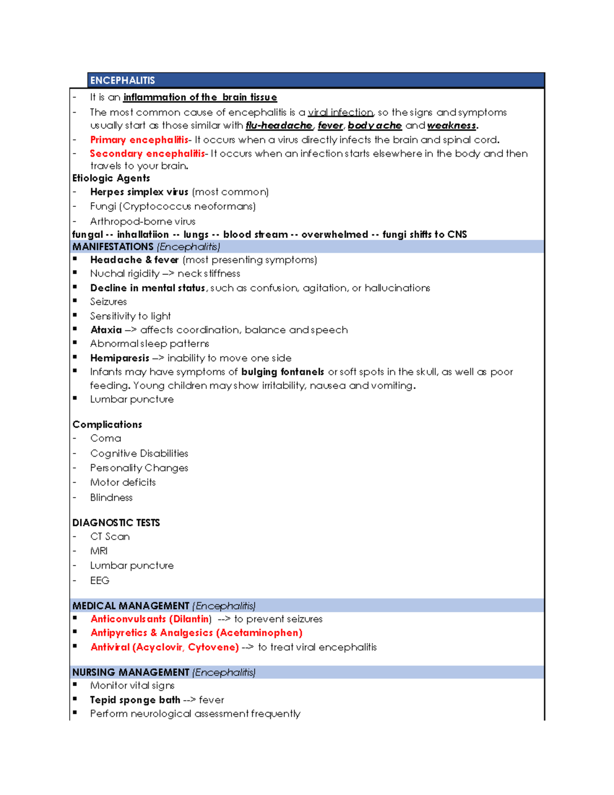 Encephalitis - Primary encephalitis- It occurs when a virus directly ...