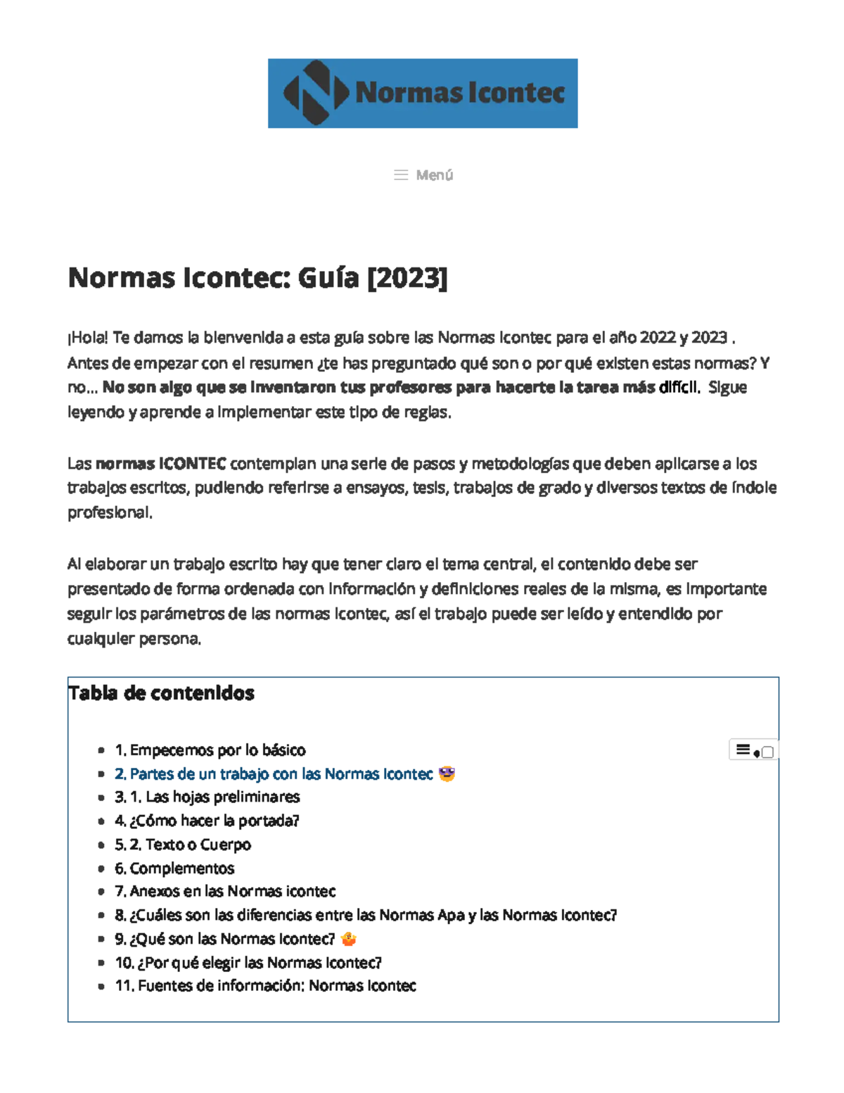 Normas Icontec 【 2023】 Para trabajos escritos - Guía Fácil - 1. 2. 3. 4. 5. 6. 7. 8. 9. 10. 11 ...