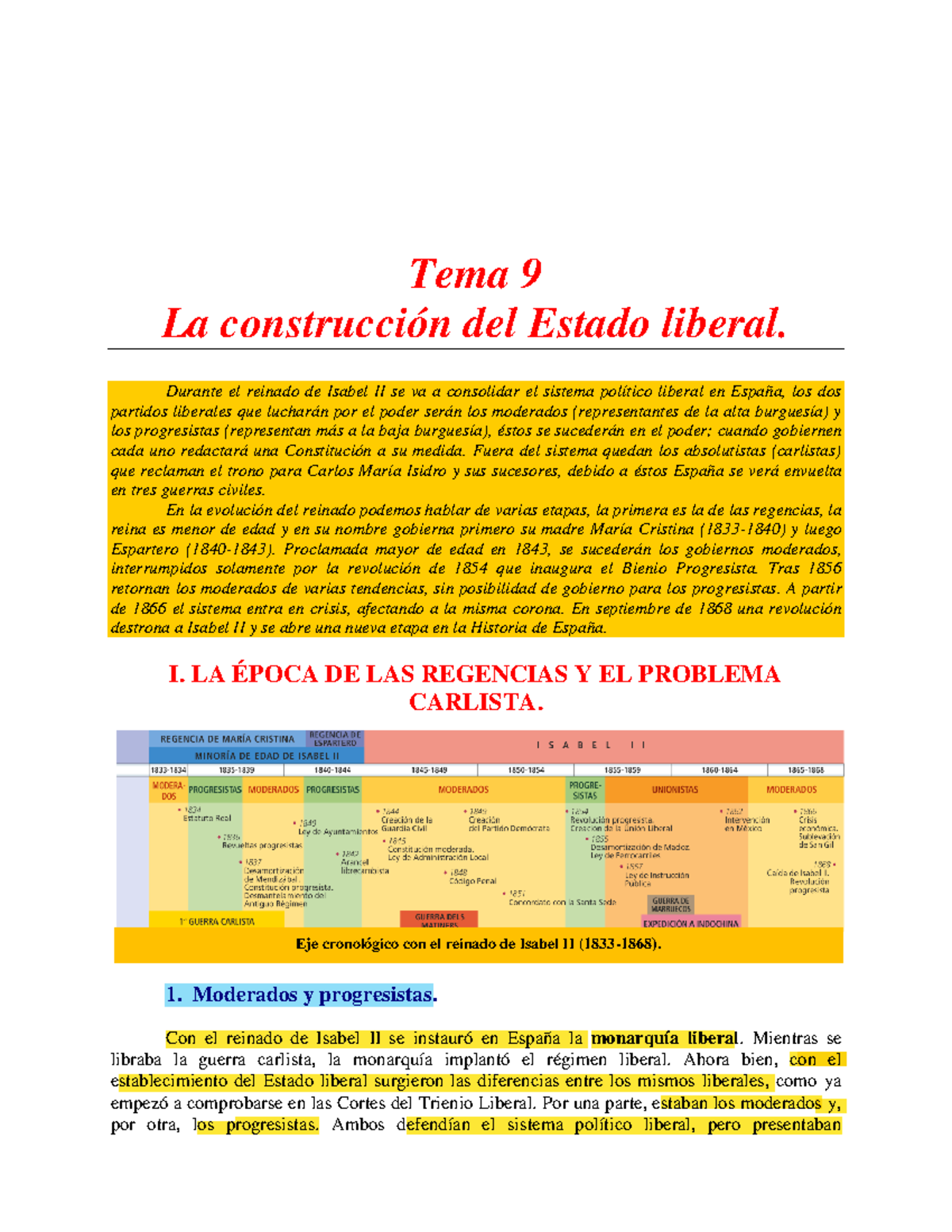 Tema 9 La construcción del Estado liberal (1833-1868) - Tema 9 La construcción del Estado ...