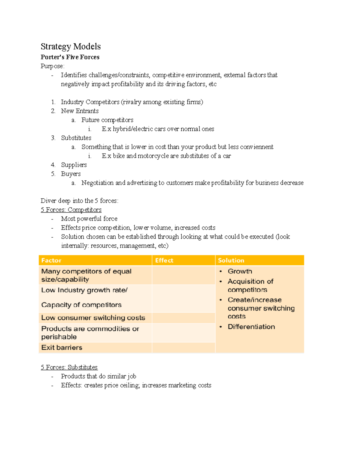 Strategy Models - Strategy Models Porter's Five Forces Purpose ...