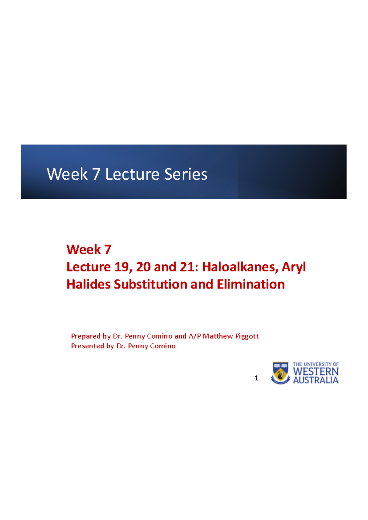 Open Week 7 Slides Pdf Final Week 7 Lecture Series Week 7 Lecture 19 20 And 21 Haloalkanes 9949