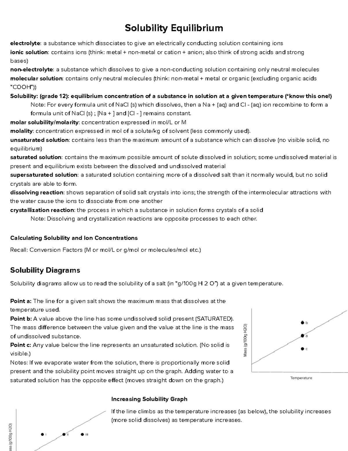 Solubility Equilibrium - Solubility Equilibrium electrolyte: a ...