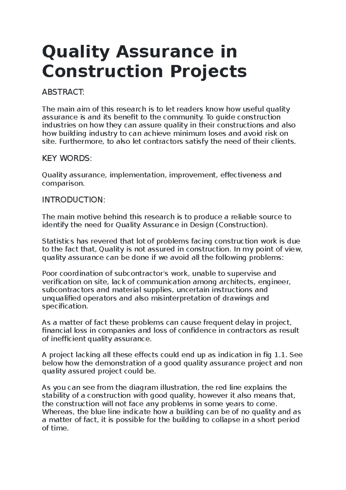 Quality Assurance in Construction Projects - Quality Assurance in ...