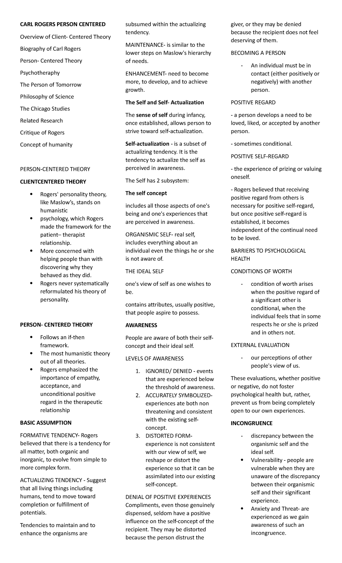 CARL Rogers Person Centered - CARL ROGERS PERSON CENTERED Overview of ...