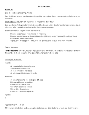Intentions de lecture examen final - Giasson (2011) : - chapitres 1, 10 ...