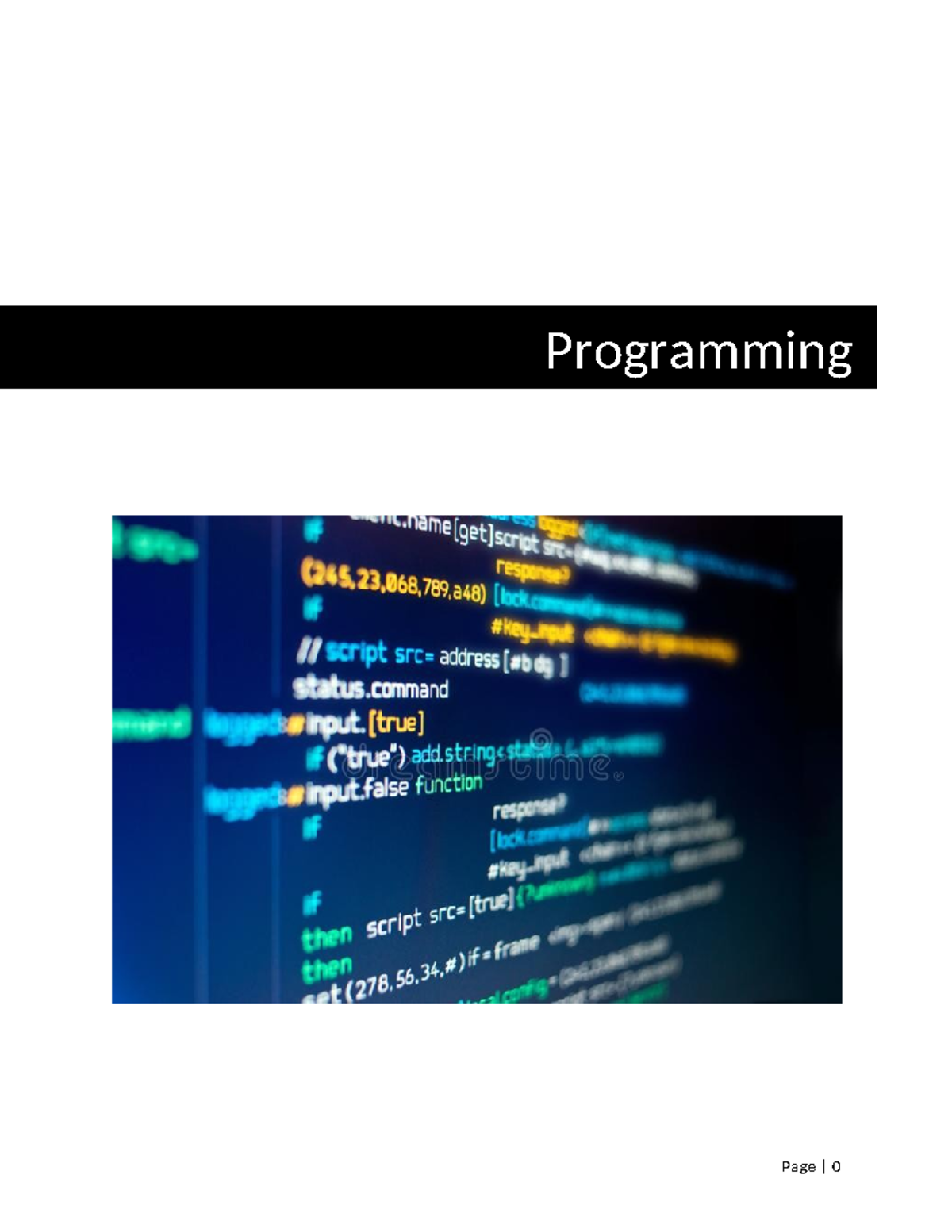 Program Final - covered lotof areas - Programming Table of Contents ...