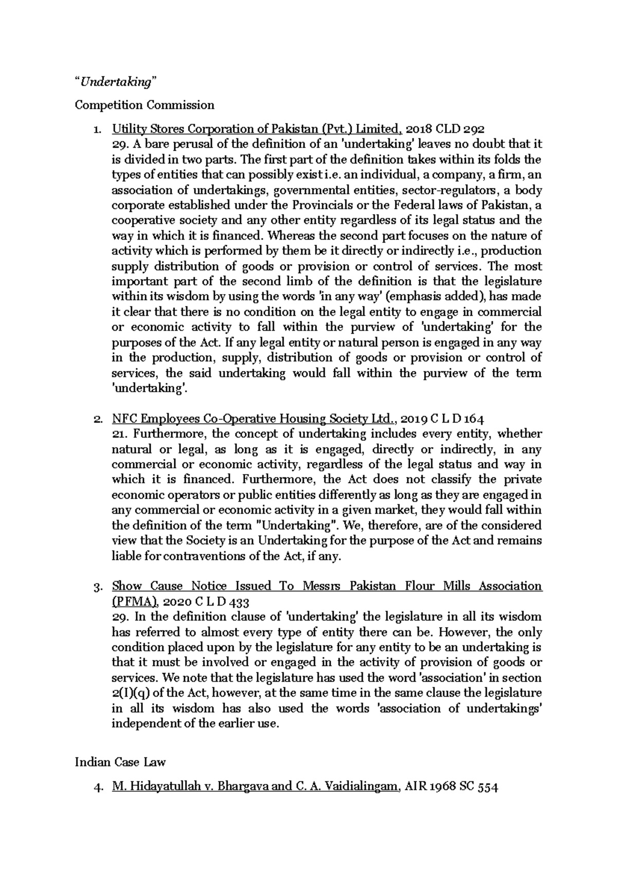 Undertaking - ) Limited, 2018 CLD 292 29. A bare perusal of the ...
