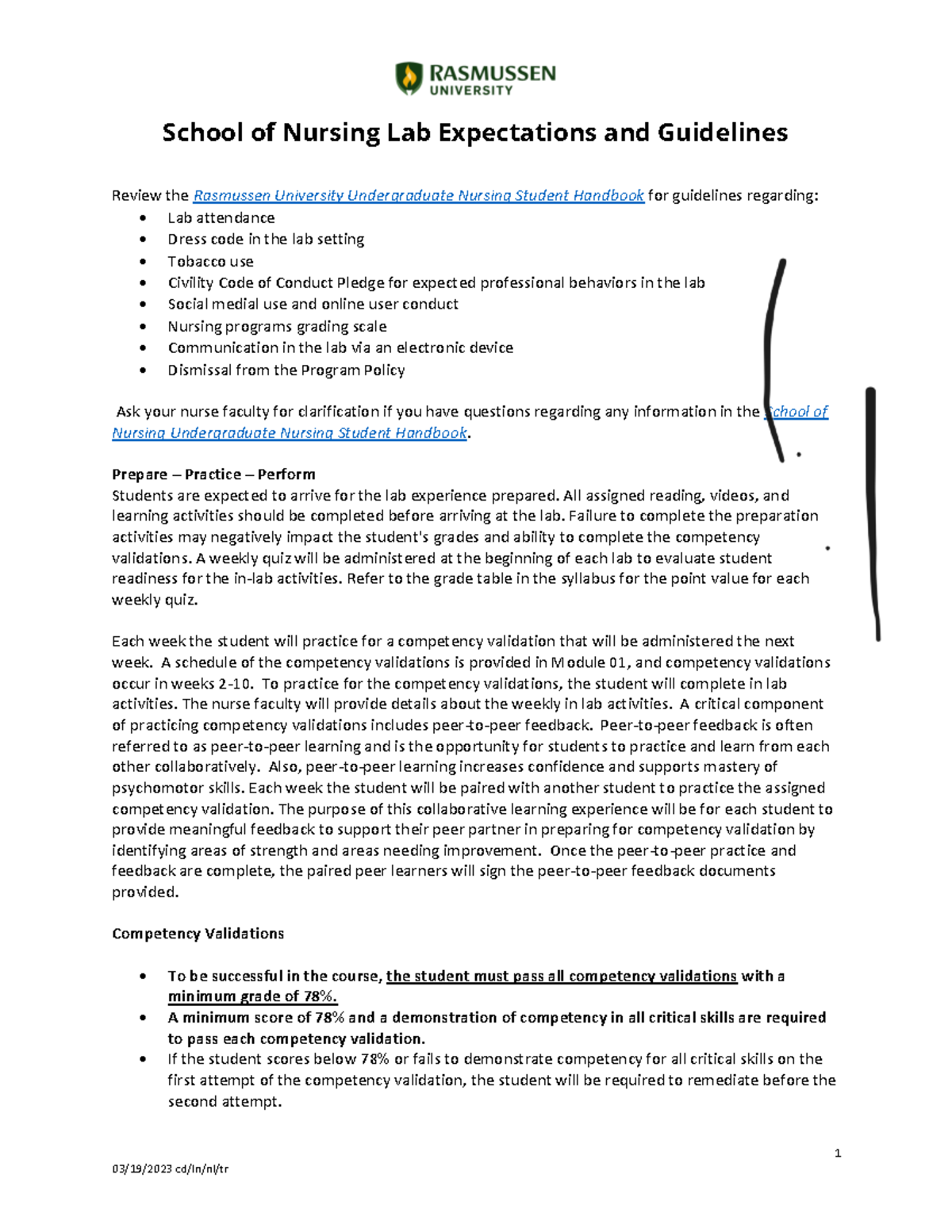 Module 01 Assignment Rasmussen School of Nursing Lab Expectations and ...