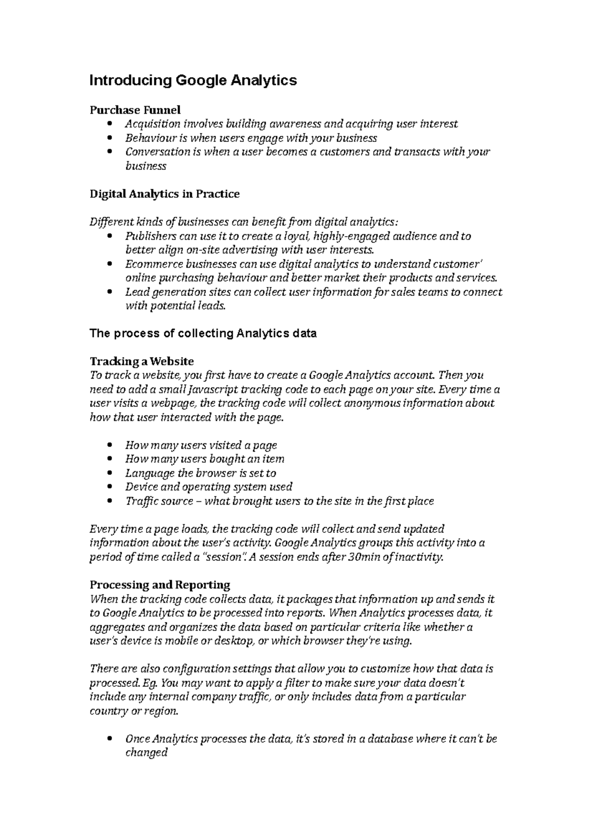 Google Analytics Notes - Introducing Google Analytics Purchase Funnel ...