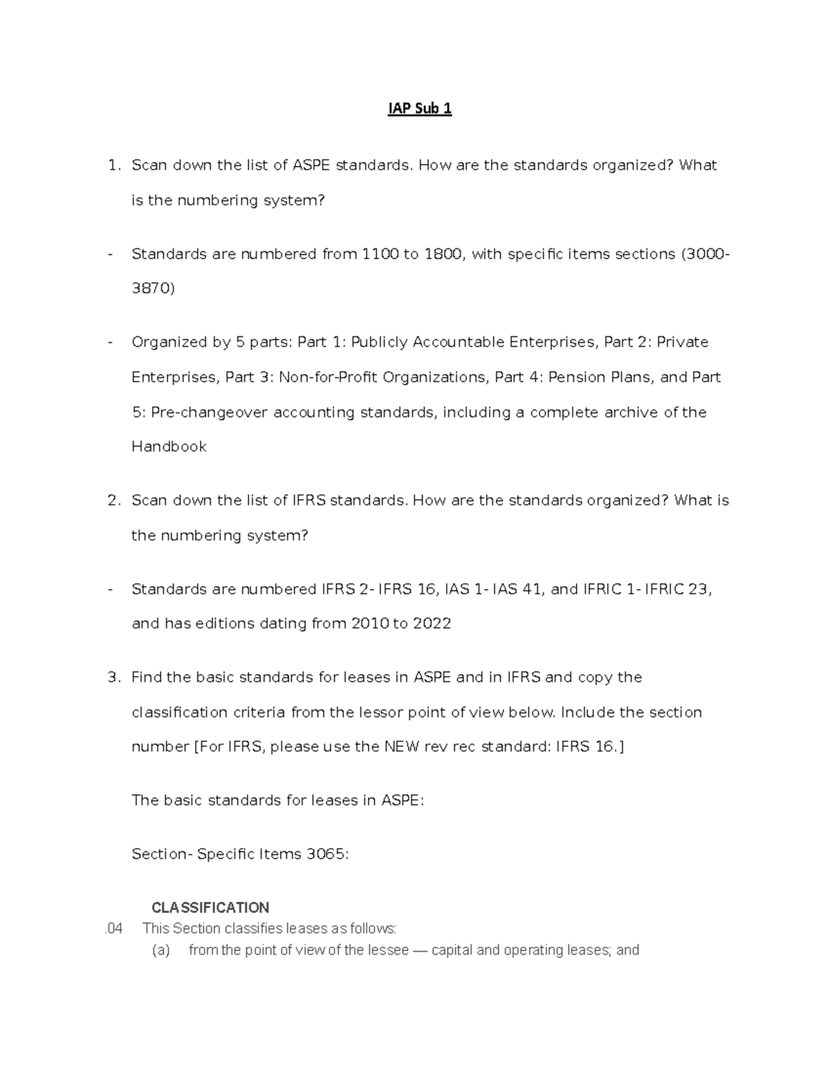 AIP 1 Sub - out of 3 mandatory IAPs - IAP Sub 1 Scan down the list of ...
