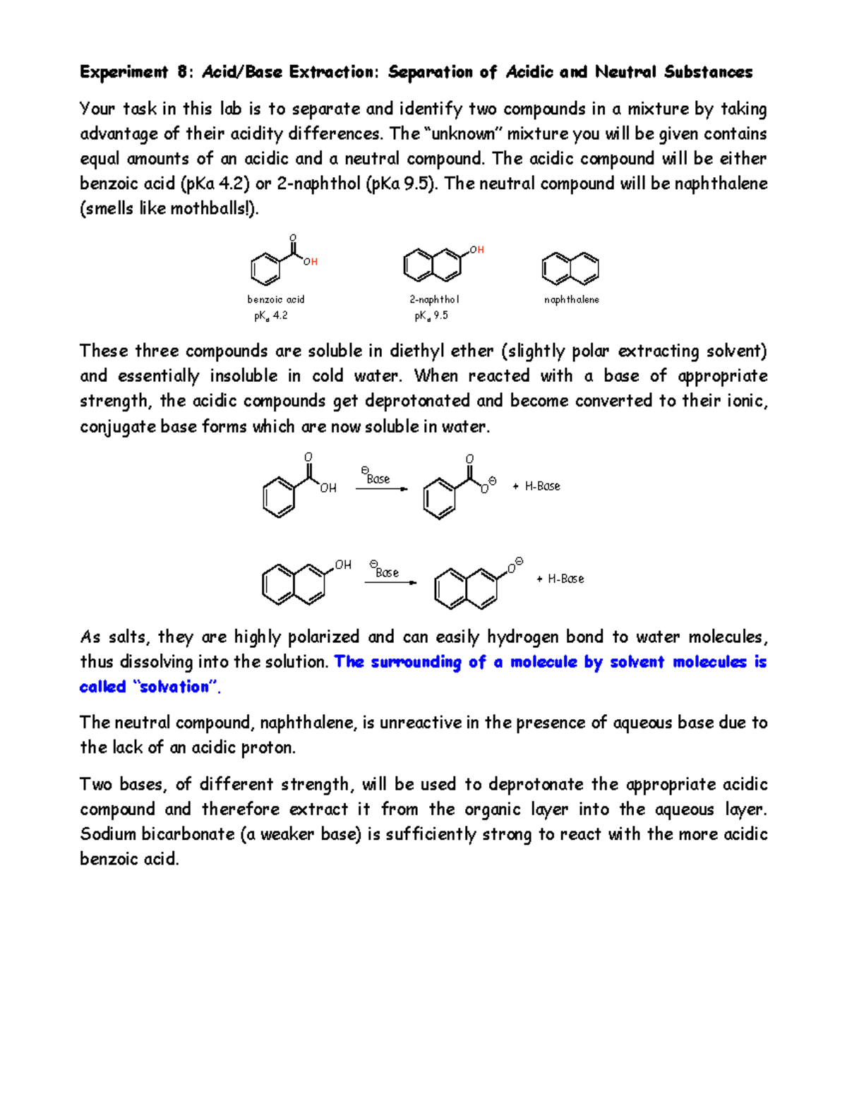 Acid/Base Extraction: Separation of Acidic and Neutral Substances - The ...