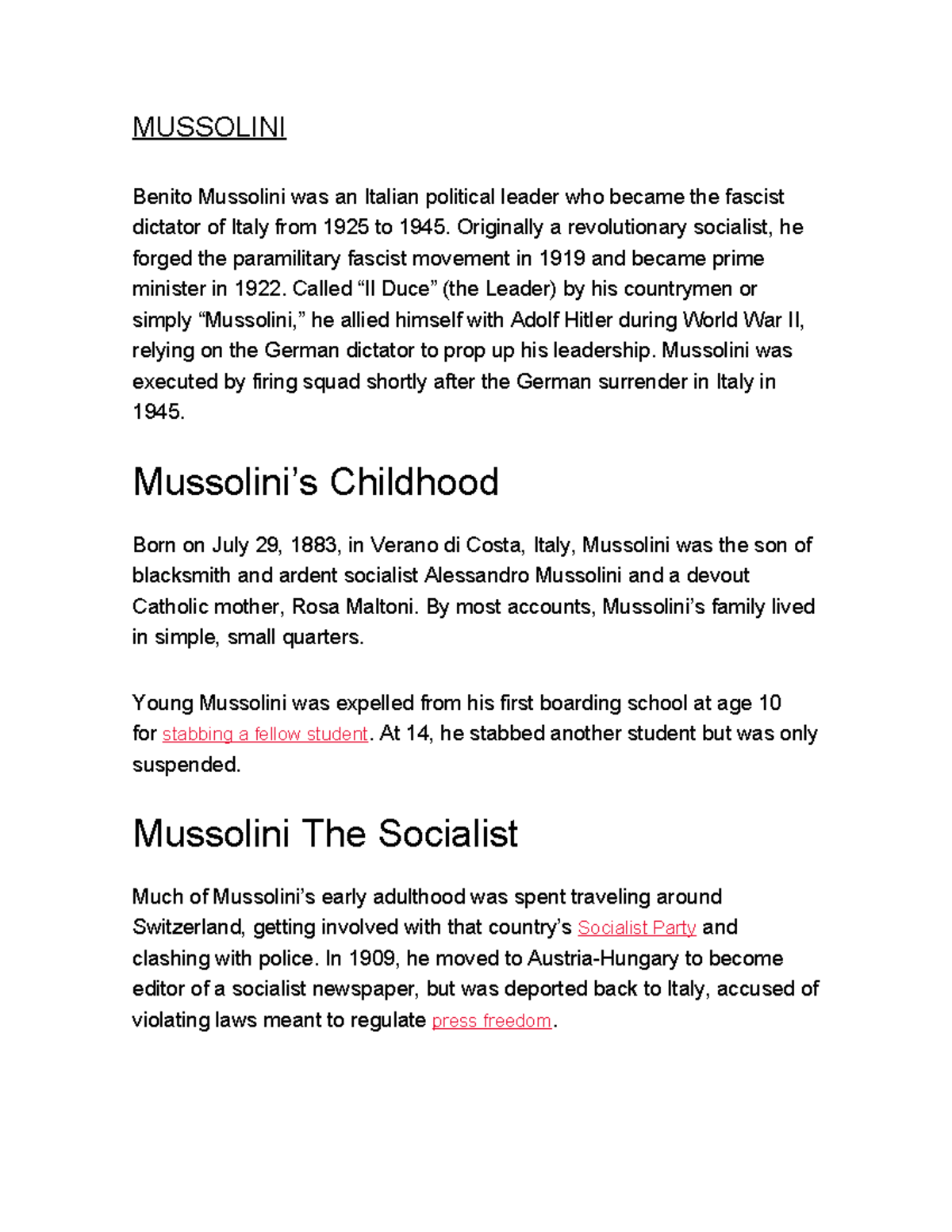 Mussolini Biography 011a9e7b68e06b1d441b0b410671 b201 - MUSSOLINI ...