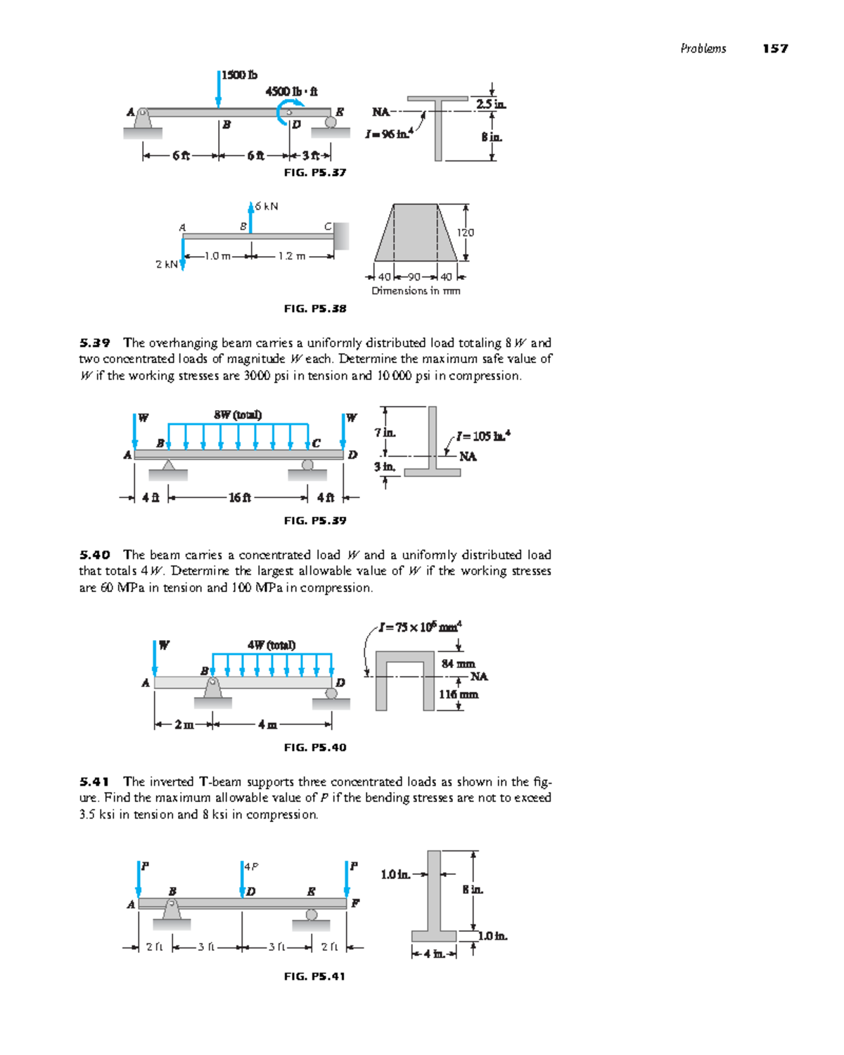 Andrew Pytel-4 - Complete notes on stresses in beams - FIG. P5 ...