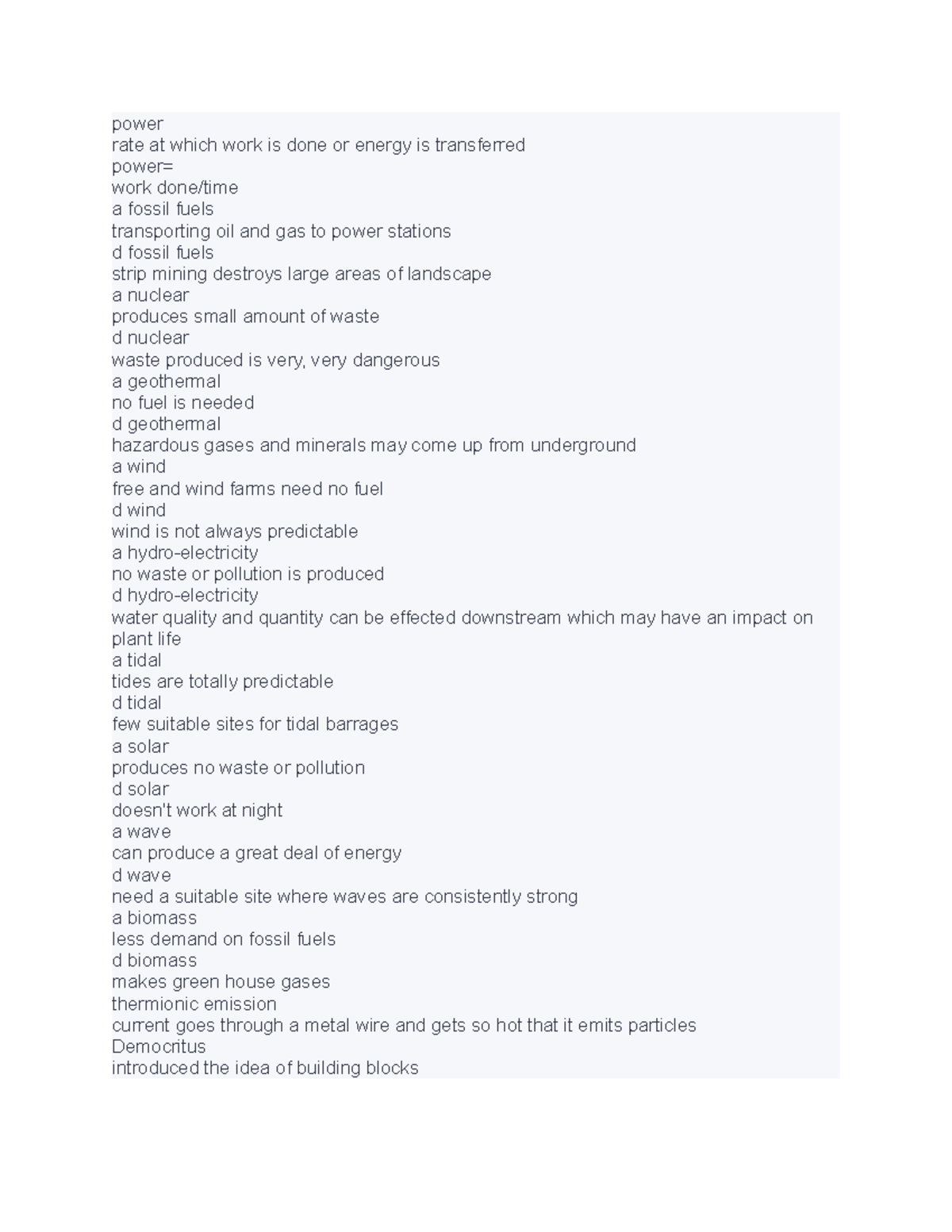 Power - notes - power rate at which work is done or energy is ...