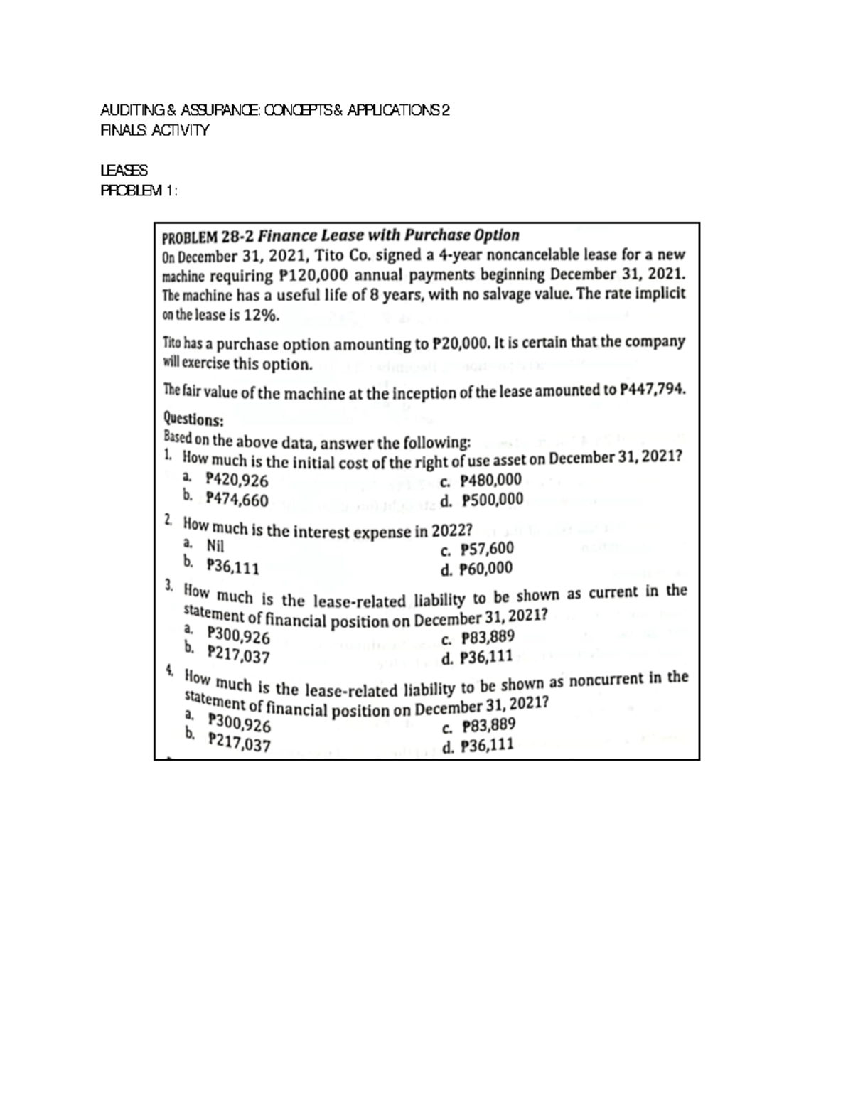 Activity 3 - Summary Accountancy - AUDITING & ASSURANCE: CONCEPTS & APPLICATIONS 2 FINALS: - Studocu