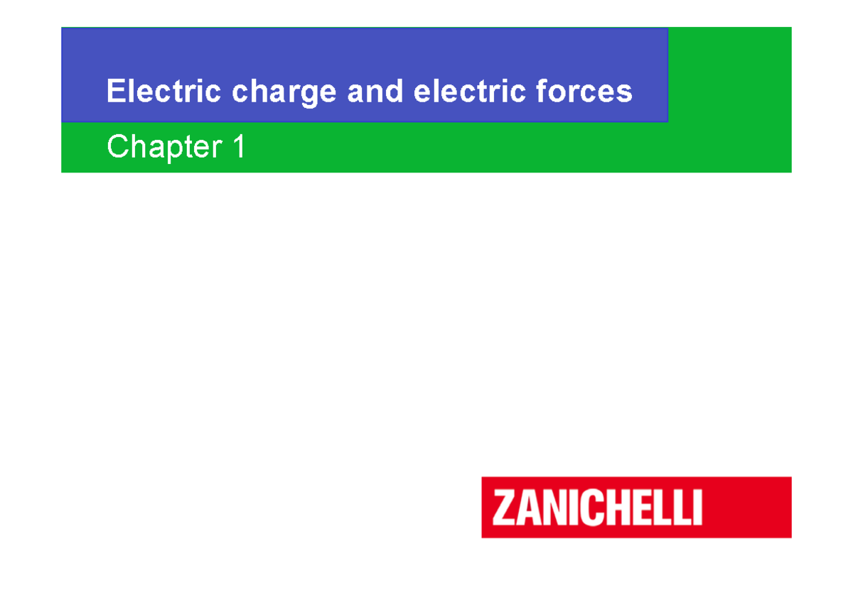 Fisica - mnm - Chapter 1 Electric charge and electric forces Chapter 1 ...