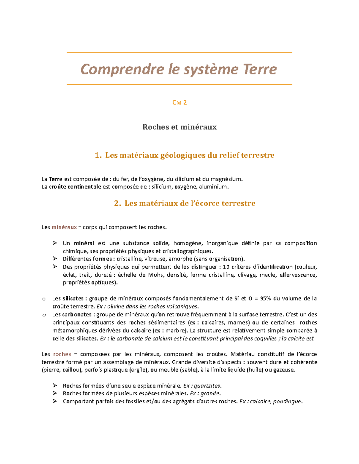 CM2 - Comprendre le système Terre - Comprendre le système Terre CM 2 ...