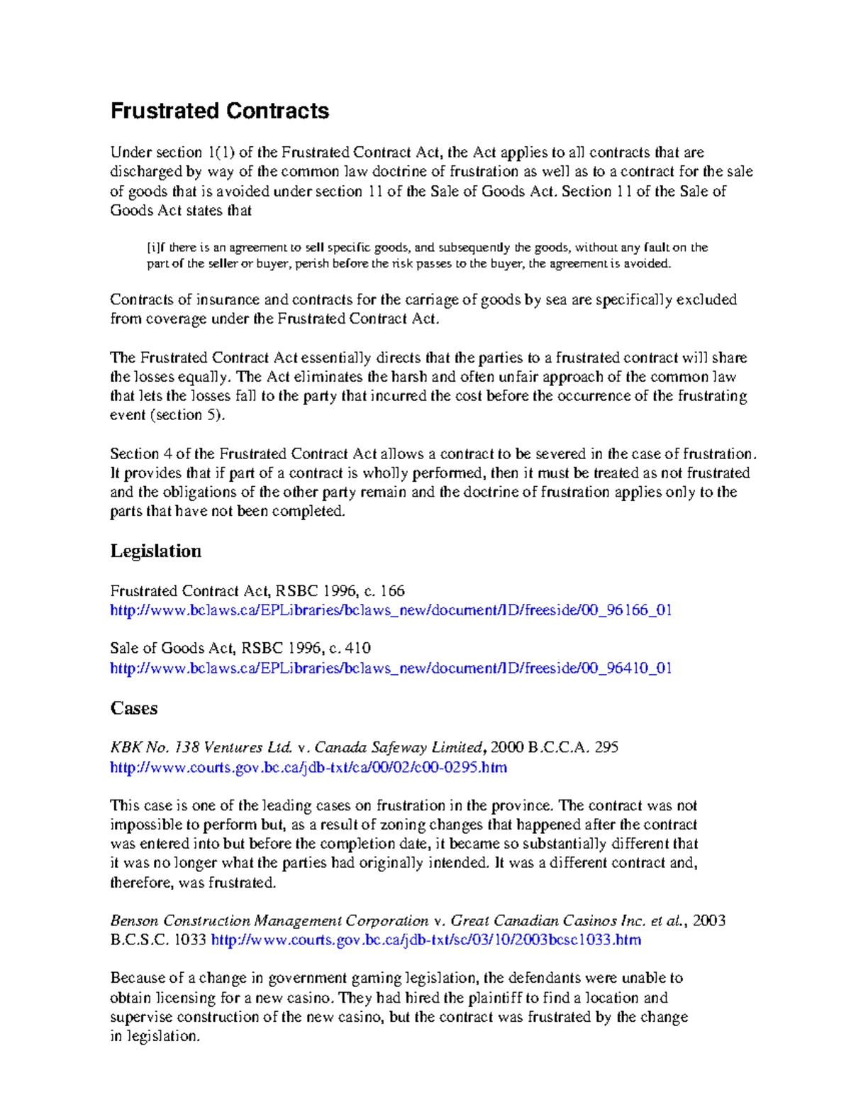 Bc End of Contracts frustrated contracts - Frustrated Contracts Under ...
