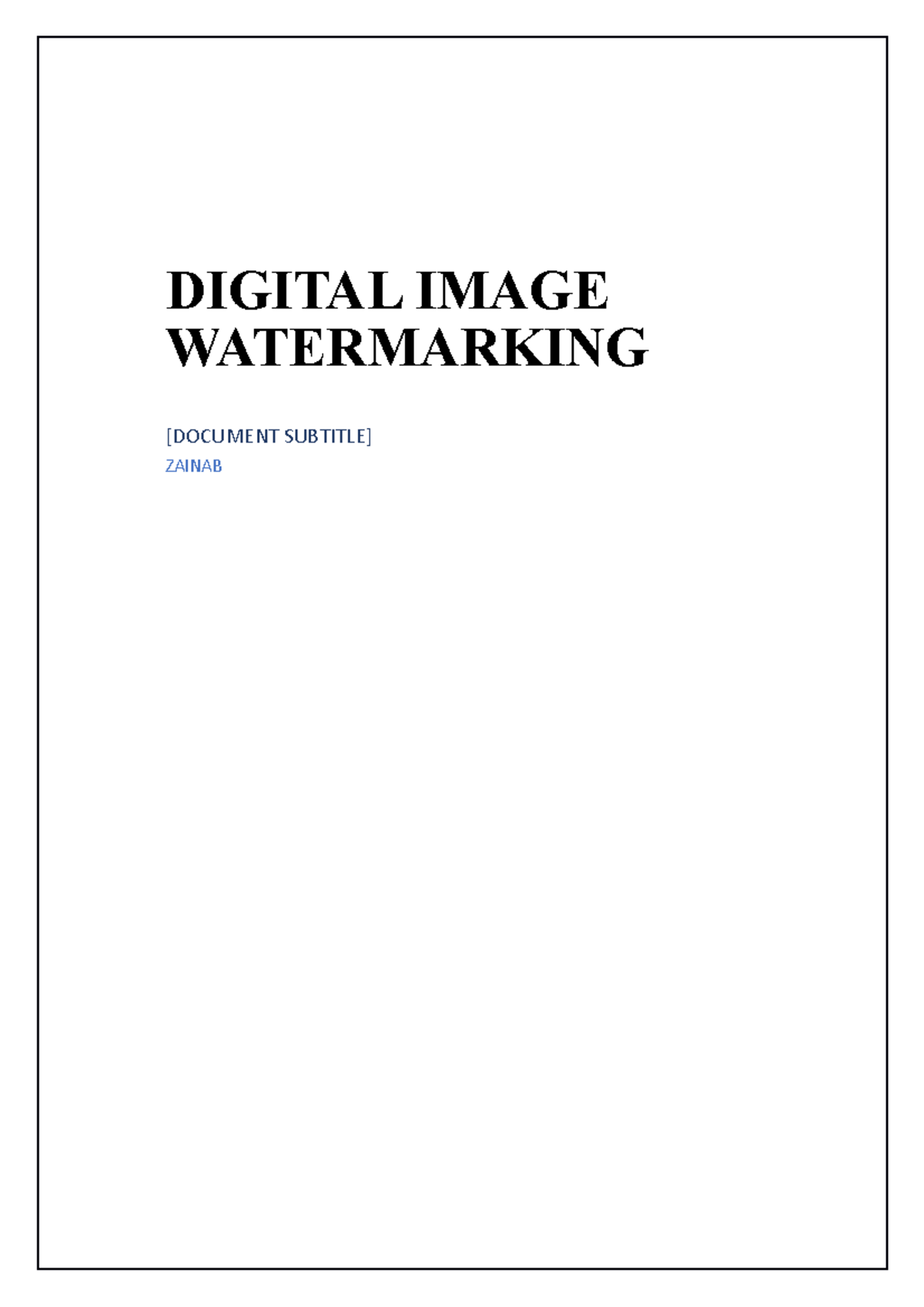 Watermarking is a method to protect the data and to authenticate the ...