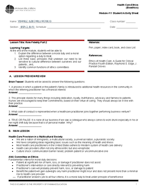 Module 3 - Health Assessment Student Activity Sheet - MAIN LESSON (60 ...
