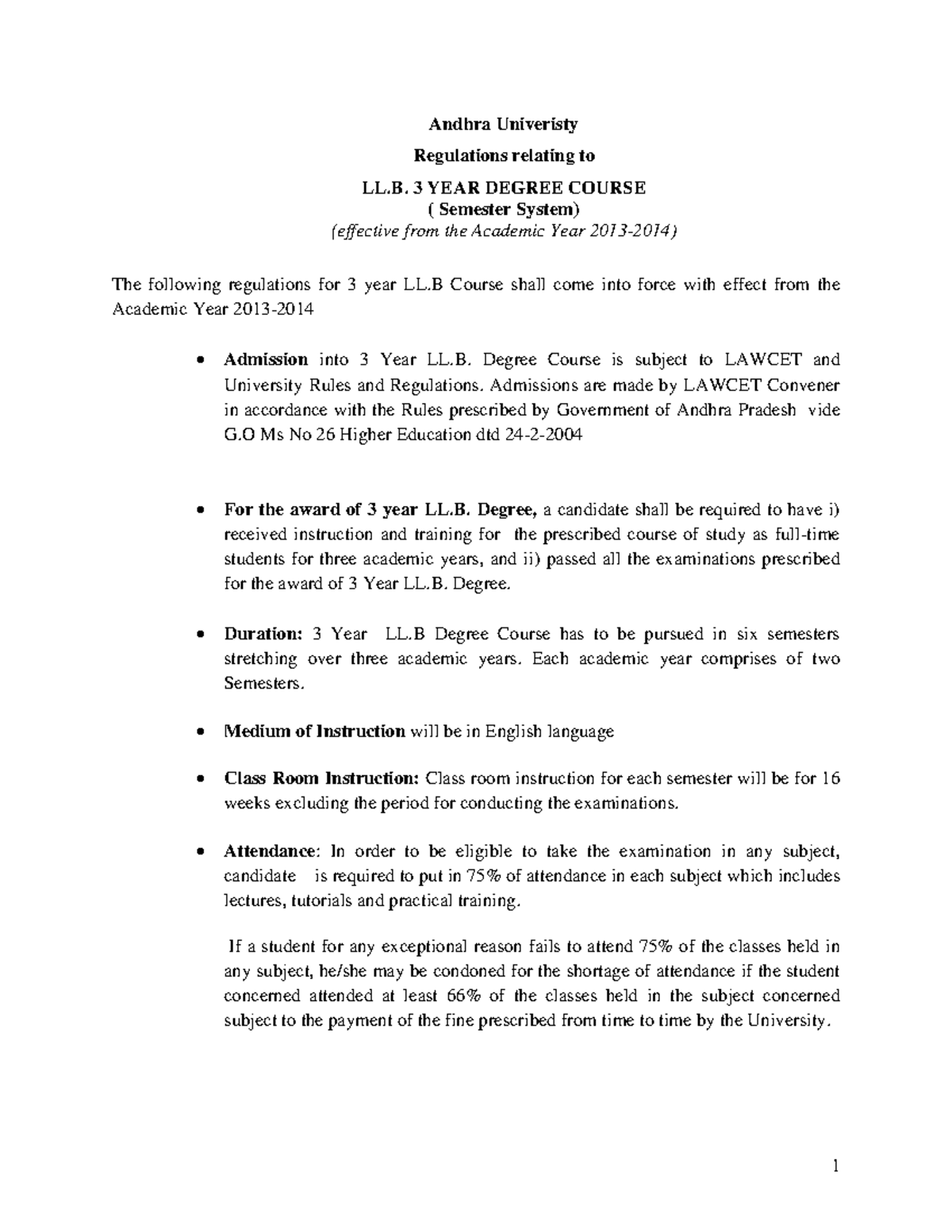 3 Year LLB Syllabus 02012 014 - Andhra Univeristy Regulations relating ...