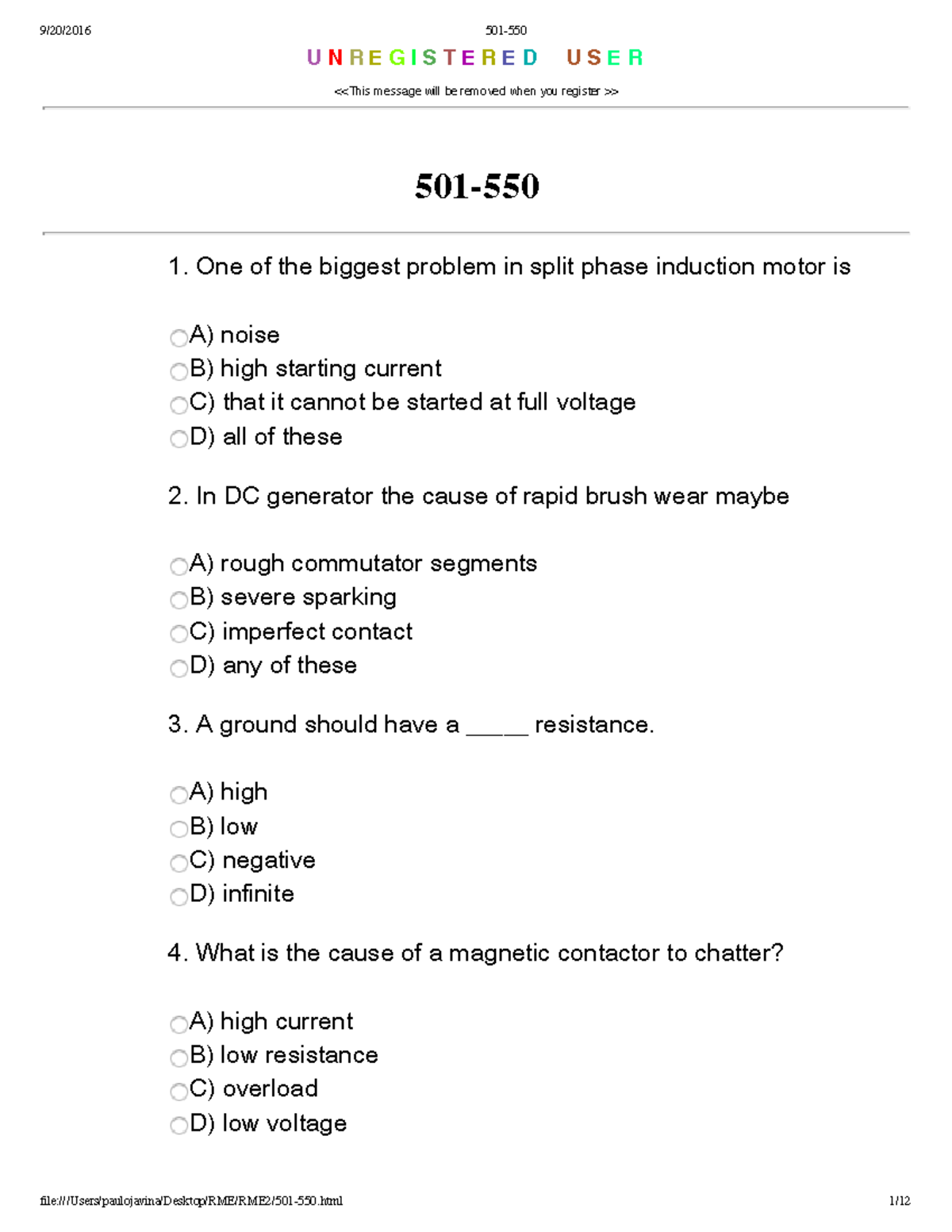 501-550 - Registered master electrician reviewer - U N R E G I S T E R ...