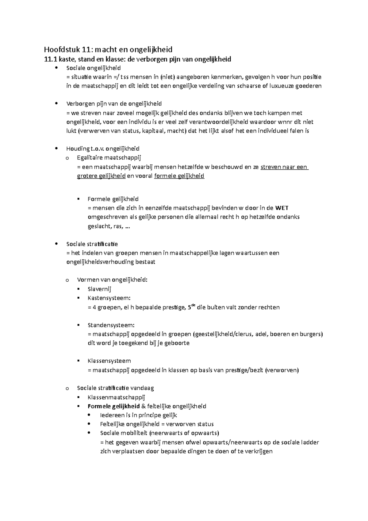 Samenvatting sociologie 2 - Hoofdstuk 11: macht en ongelijkheid 11 ...