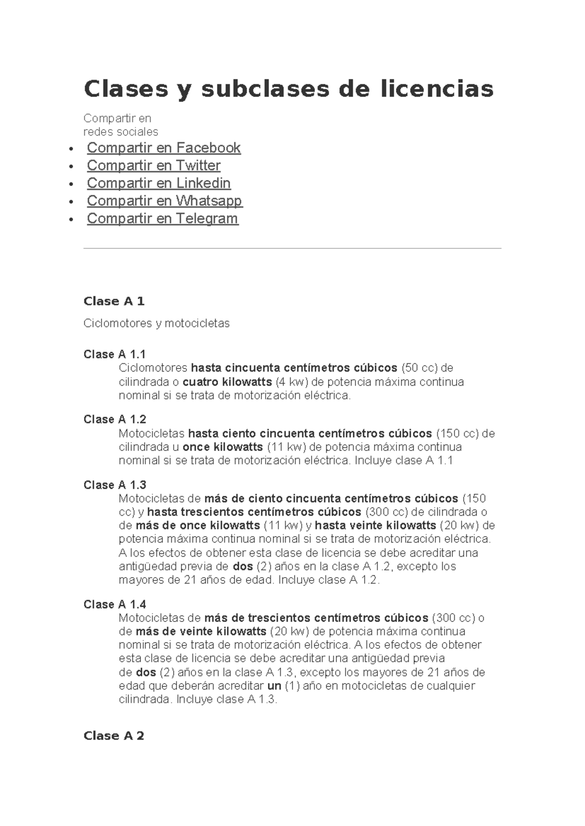 Clases y subclases de licencias - Clases y subclases de licencias ...
