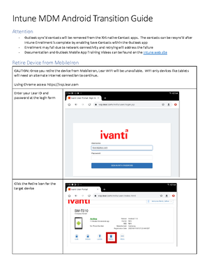 Intune MDM i OS Transition Guide - Intune MDM iOS Transition Guide Attention Outlook sync’d ...