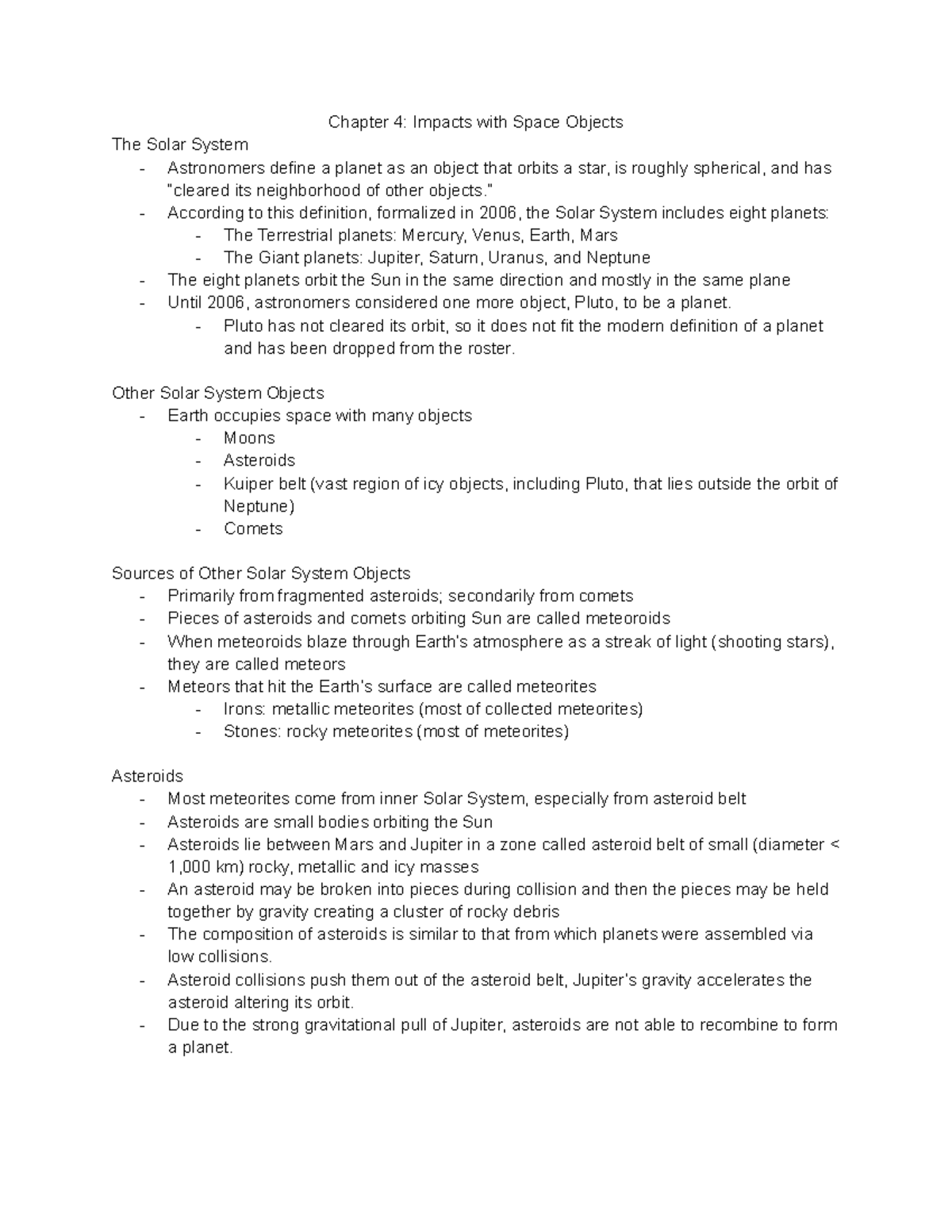 Chapter 4 Impacts with Space Objects - Chapter 4: Impacts with Space ...
