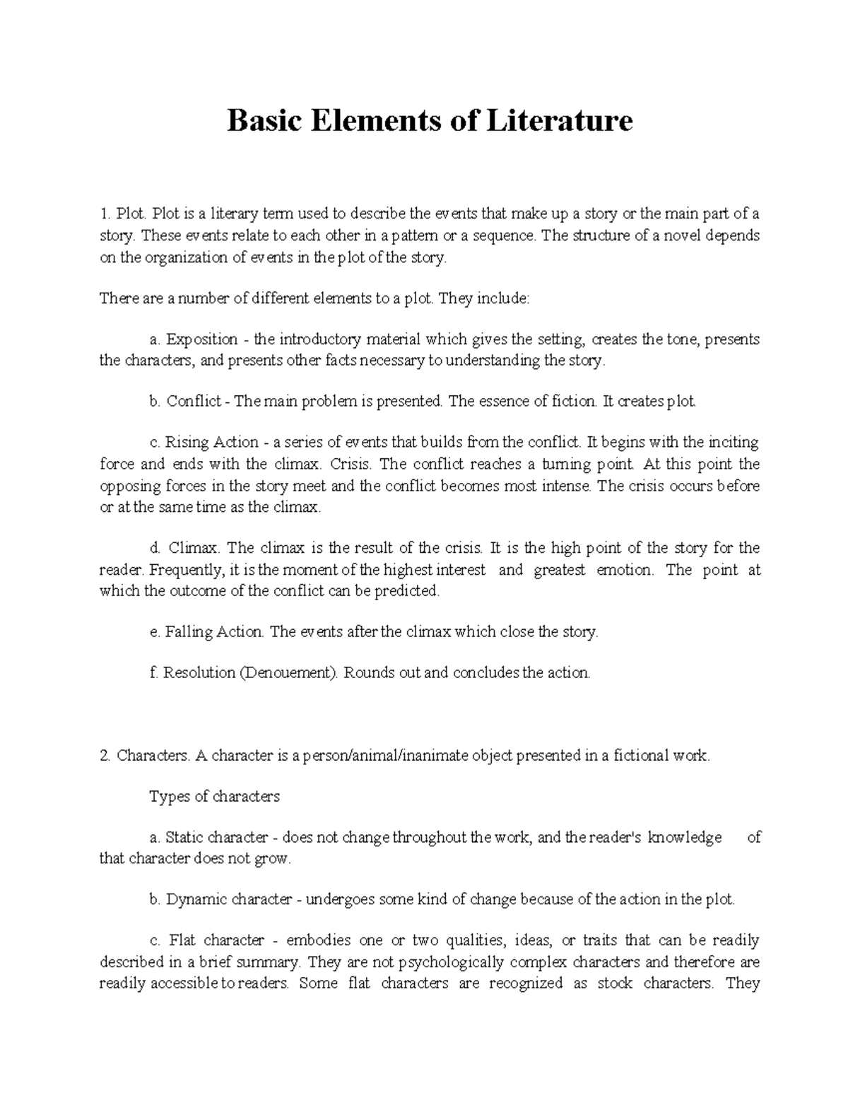 Basic-Elements-of-Literature 2 - Basic Elements of Literature Plot ...