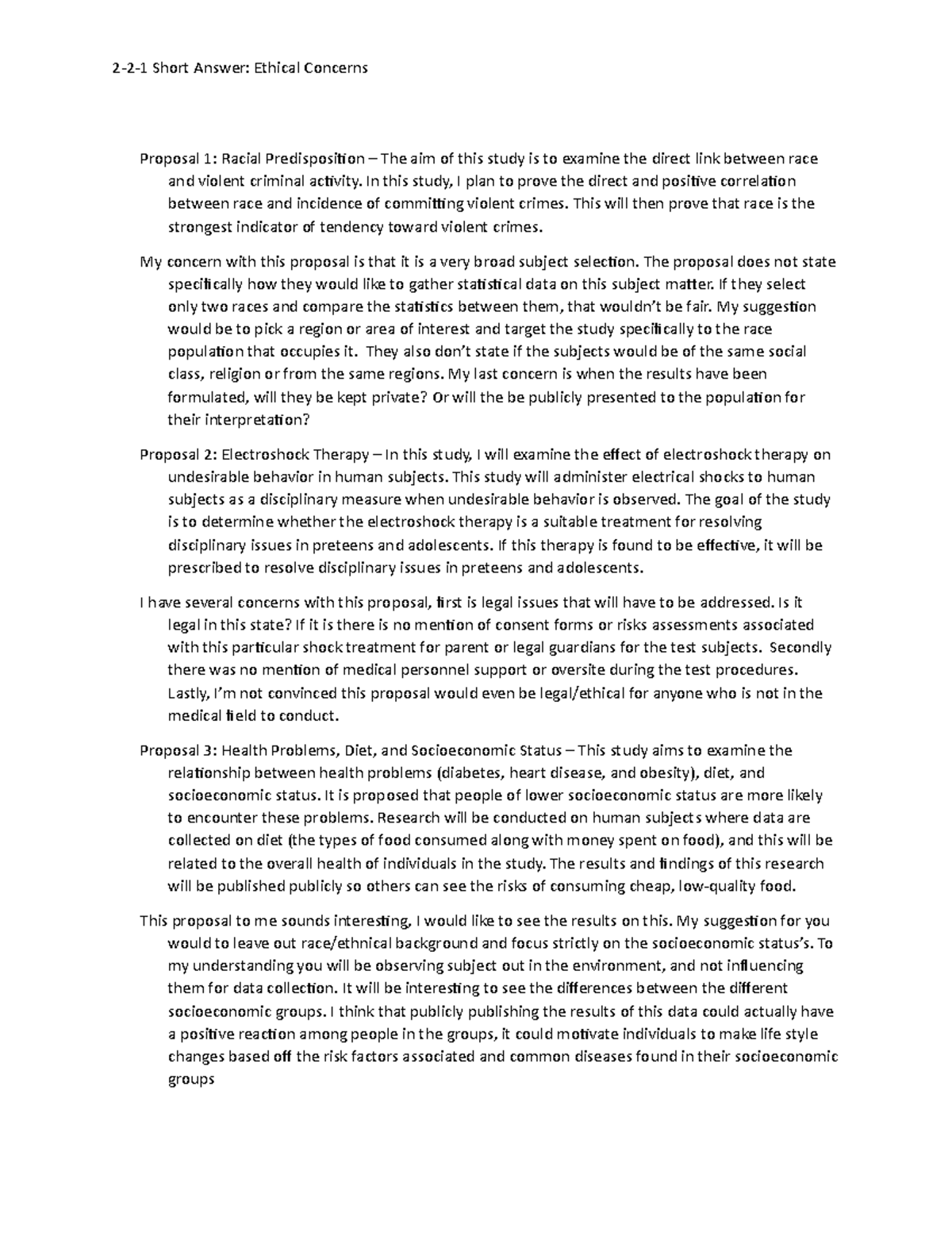 2-2 Short Answer Ethical Concerns Perspectives in Social Science - CJ ...