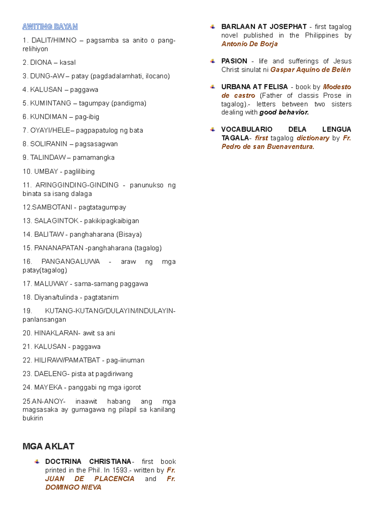 Awiting Bayan - n/a - AWITING BAYAN DALIT/HIMNO – pagsamba sa anito o ...