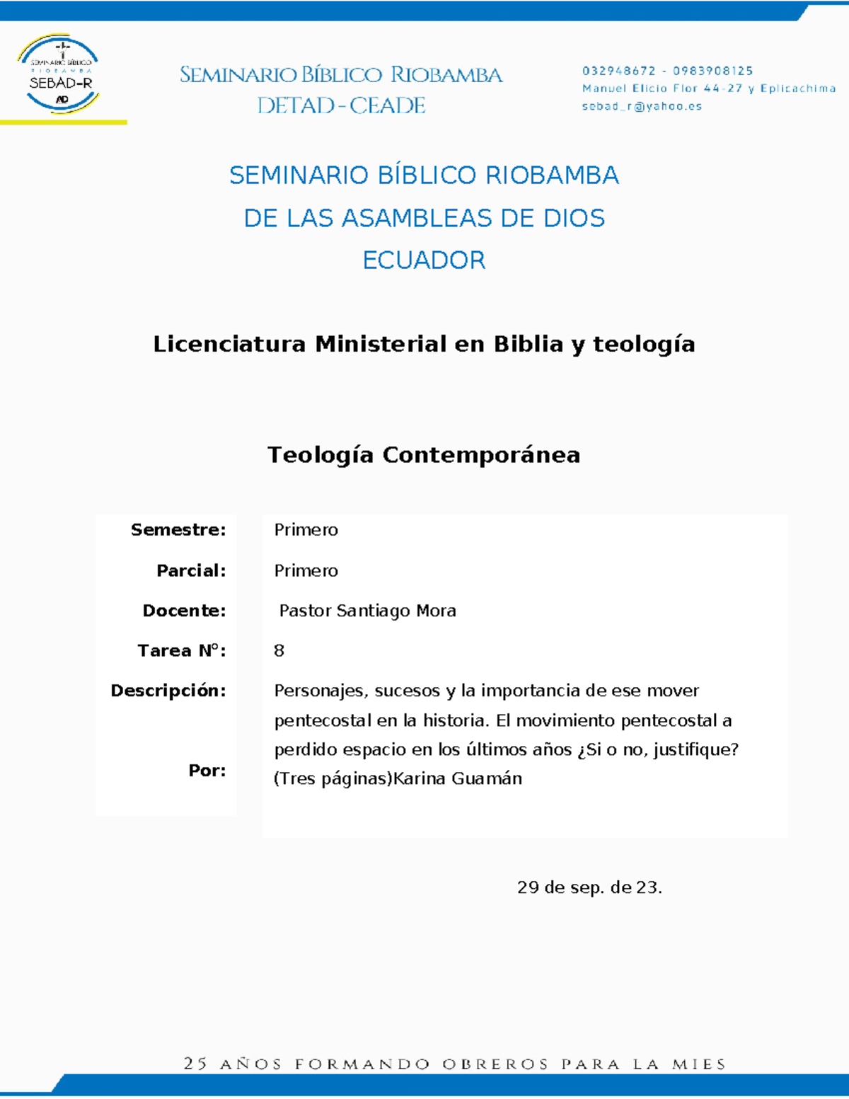 Trabajo de inves c - hhdhh - Semestre: Parcial: Docente: Tarea N ...