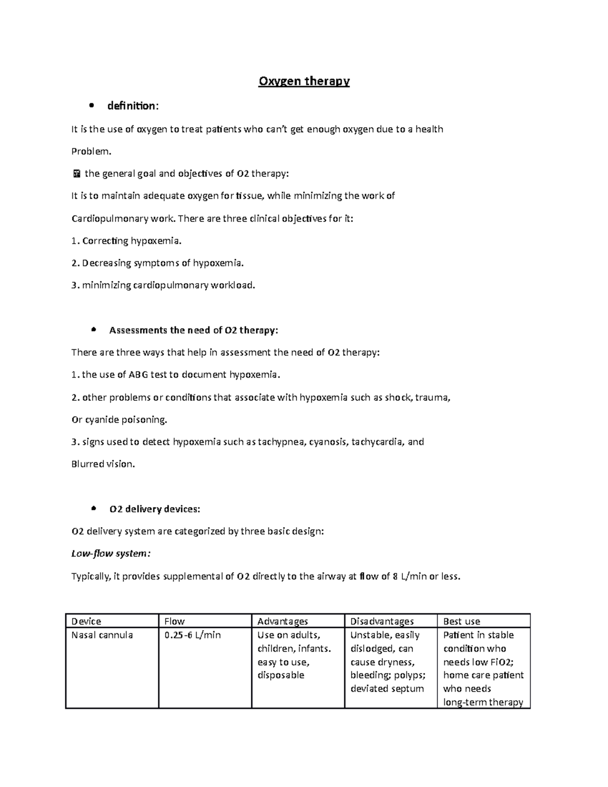 informations about Oxygen therapy devices - Oxygen therapy definition ...